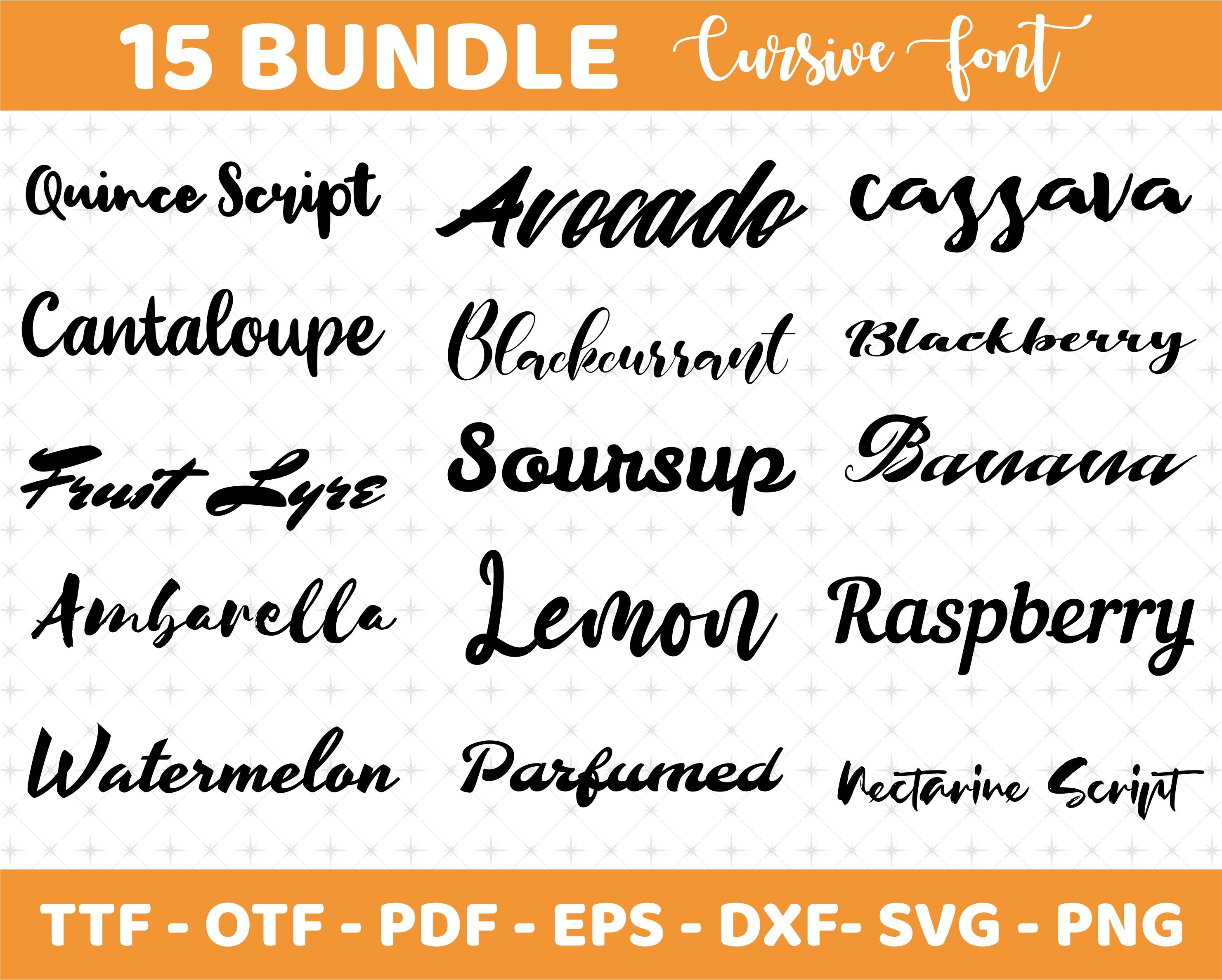 Cursive SVG Font Bundle Cursive Signature Fonts For Cricut Cursive Font