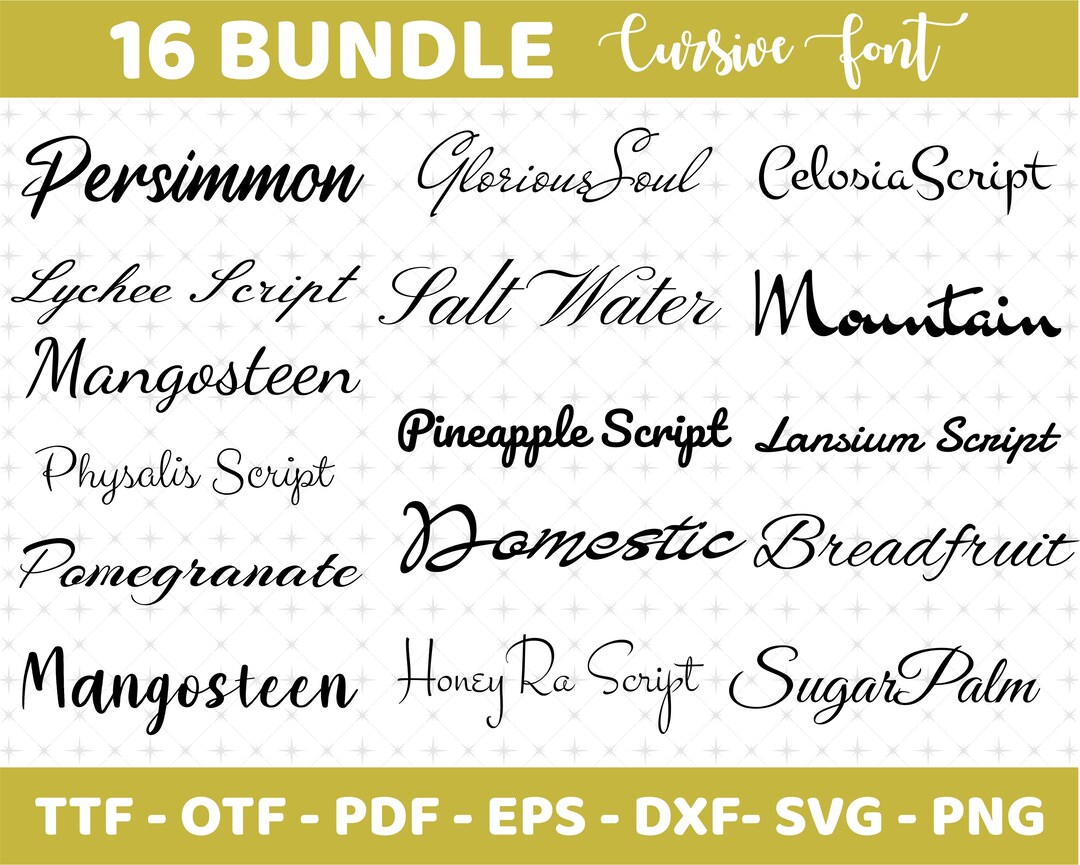 Cursive SVG Cursive Bundle Cursive Font for Cricut Bundle Cursive Font ...