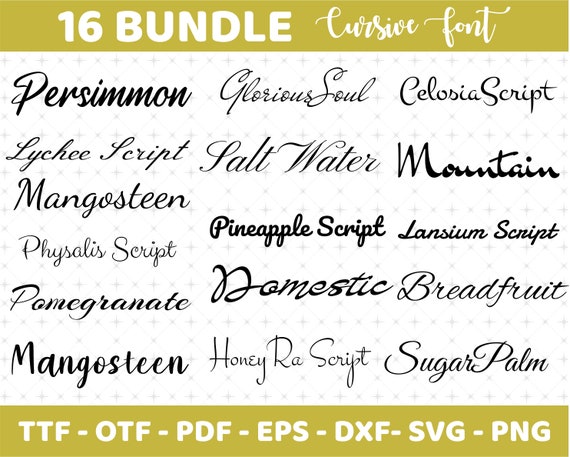 Cursive SVG Cursive Bundle Cursive Font for Cricut Bundle | Etsy