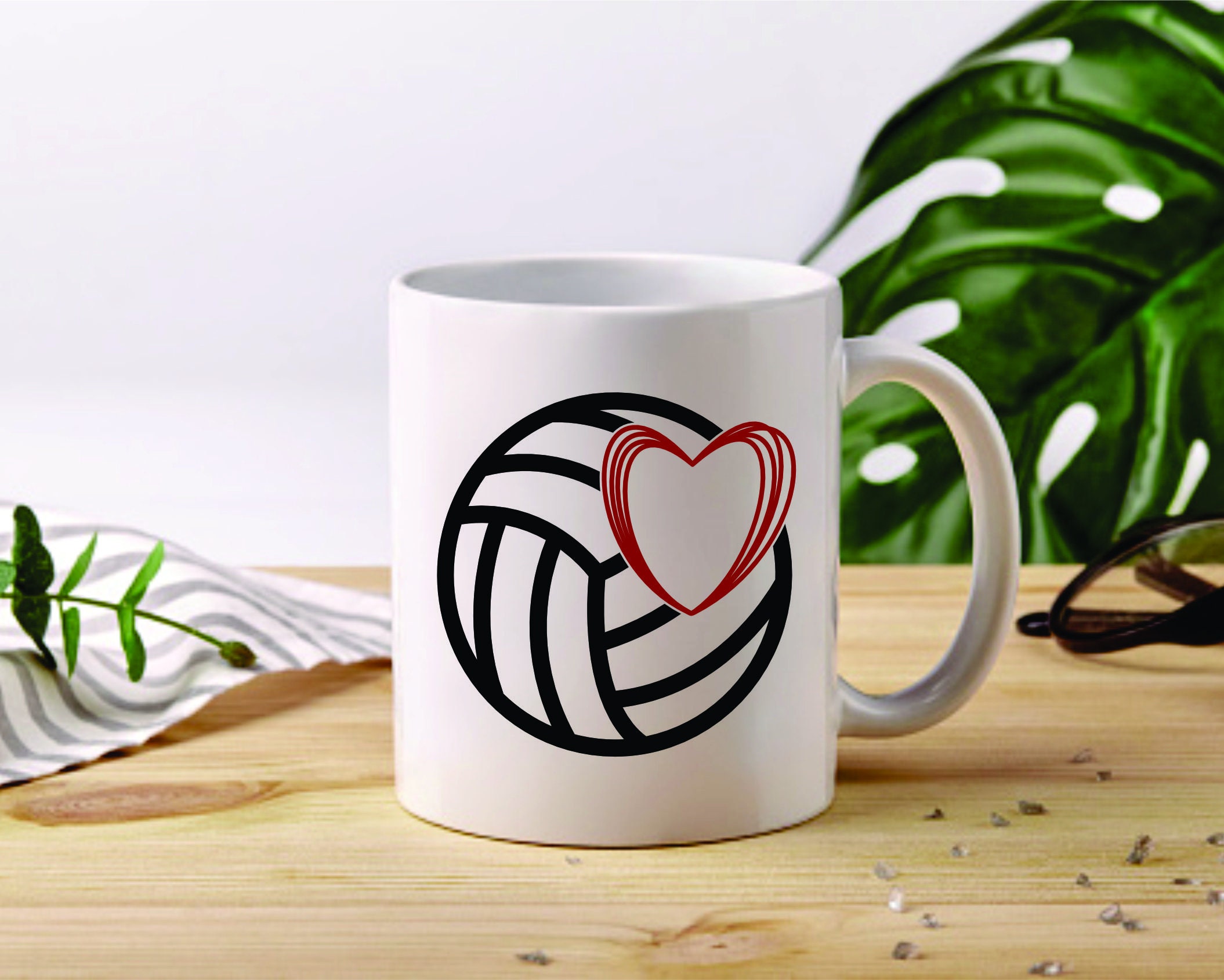 Volleyball With Heart, Volleyball Heart Svg, Volleyball Svg, Volleyball ...