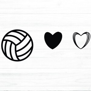 Volleyball With Heart, Volleyball Heart Svg, Volleyball Svg, Volleyball ...