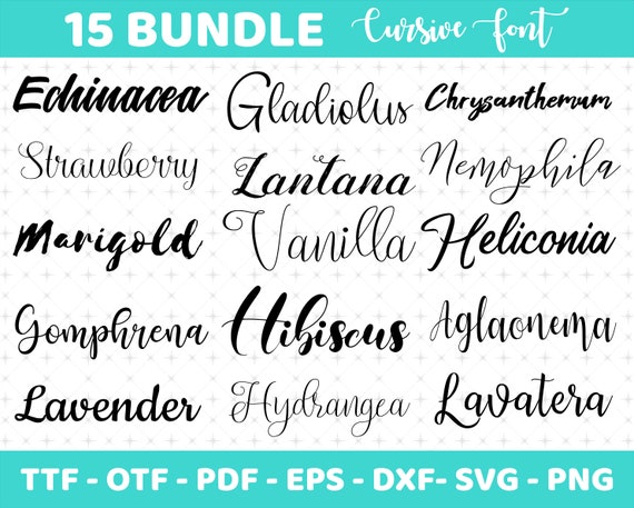 Cursive Font SVG Bundle Cursive Font Cursive Font Bundle for - Etsy UK