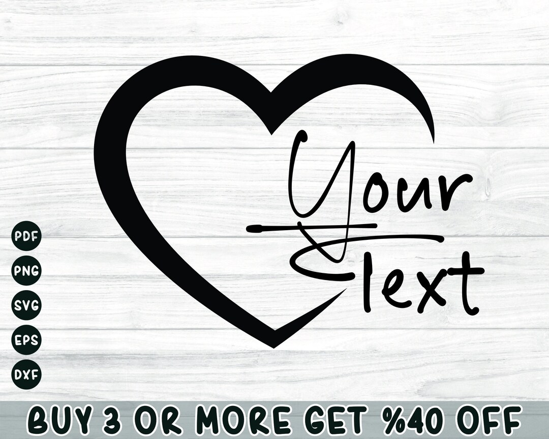 Corazón corazón svg nombre de amor svg monograma de amor - Etsy México