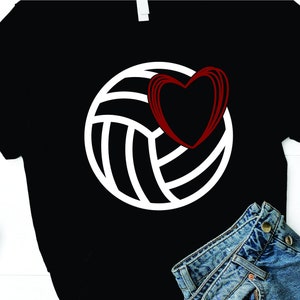 Volleyball With Heart, Volleyball Heart Svg, Volleyball Svg, Volleyball ...