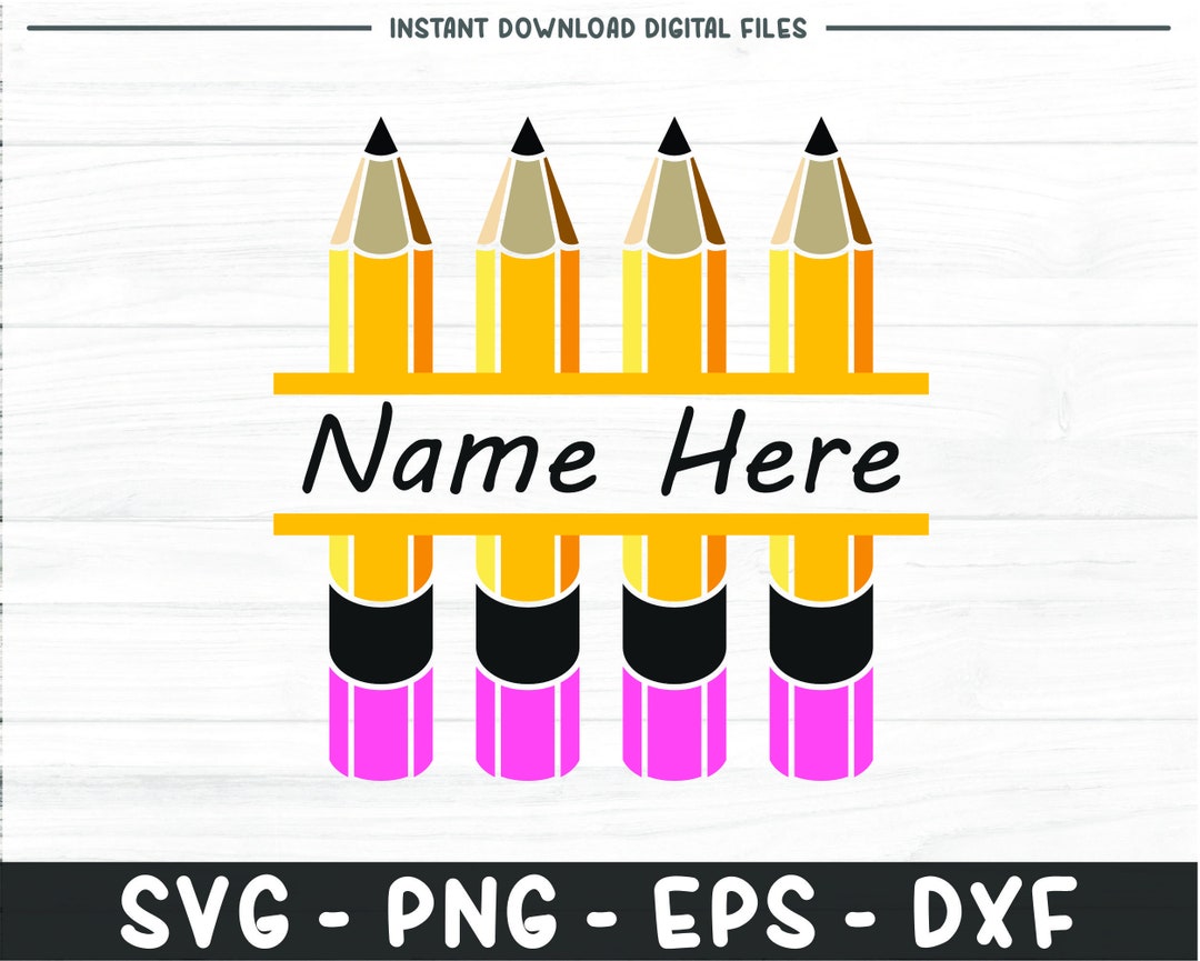 Pencil Monogram, Back to School, Pencil Cut File, School Svg, Pencil ...