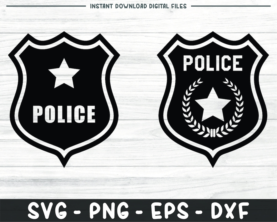 Buy Police Badge Svg, Police Badge Outline Silhouette, Police Shield ...