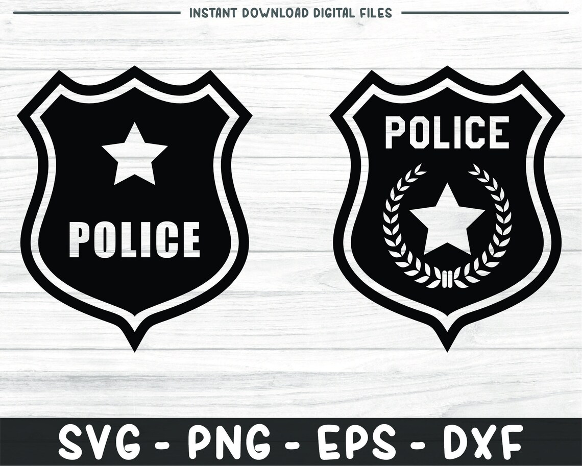 Police Badge Svg, Police Badge Outline Silhouette, Police Shield ...