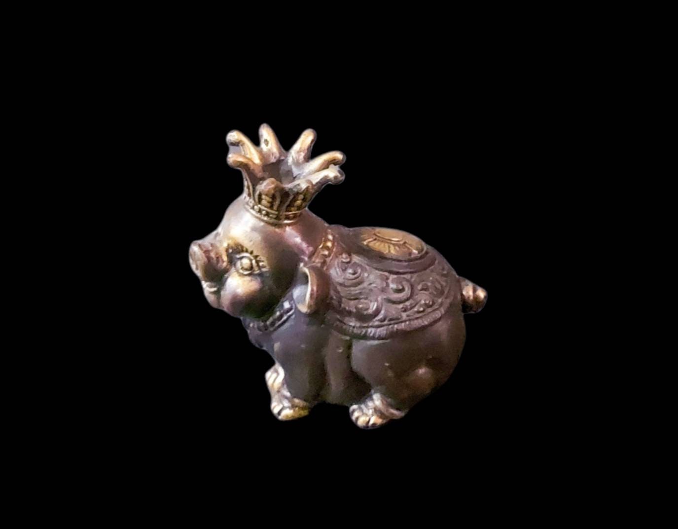 Miniature Crowned Pig Pig 4, Animal Figurine , Home Decoration, Gift ...