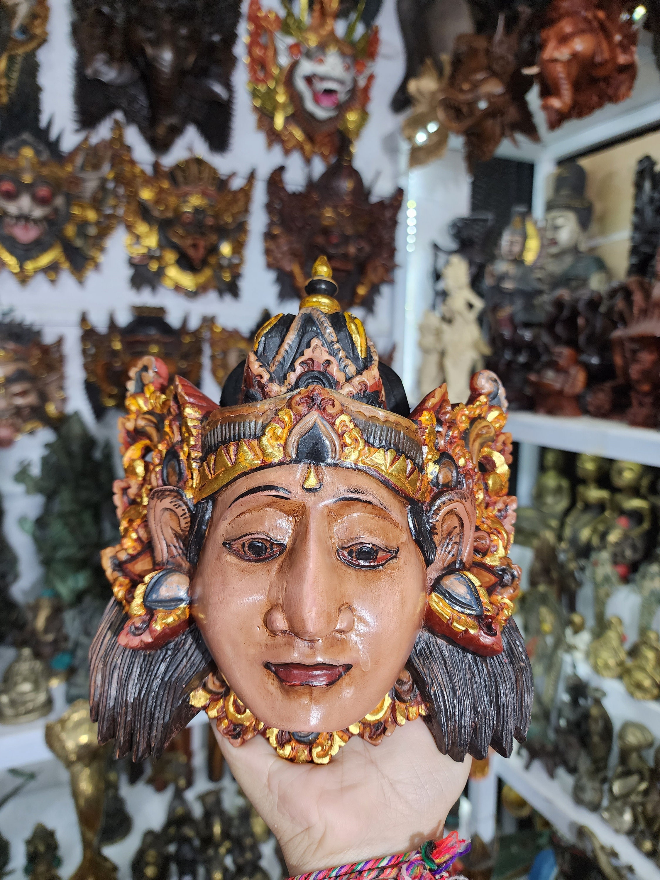 Rama Wooden Mask, Ramayana Story, Wedding Wooden Mask, Wooden Balinese ...