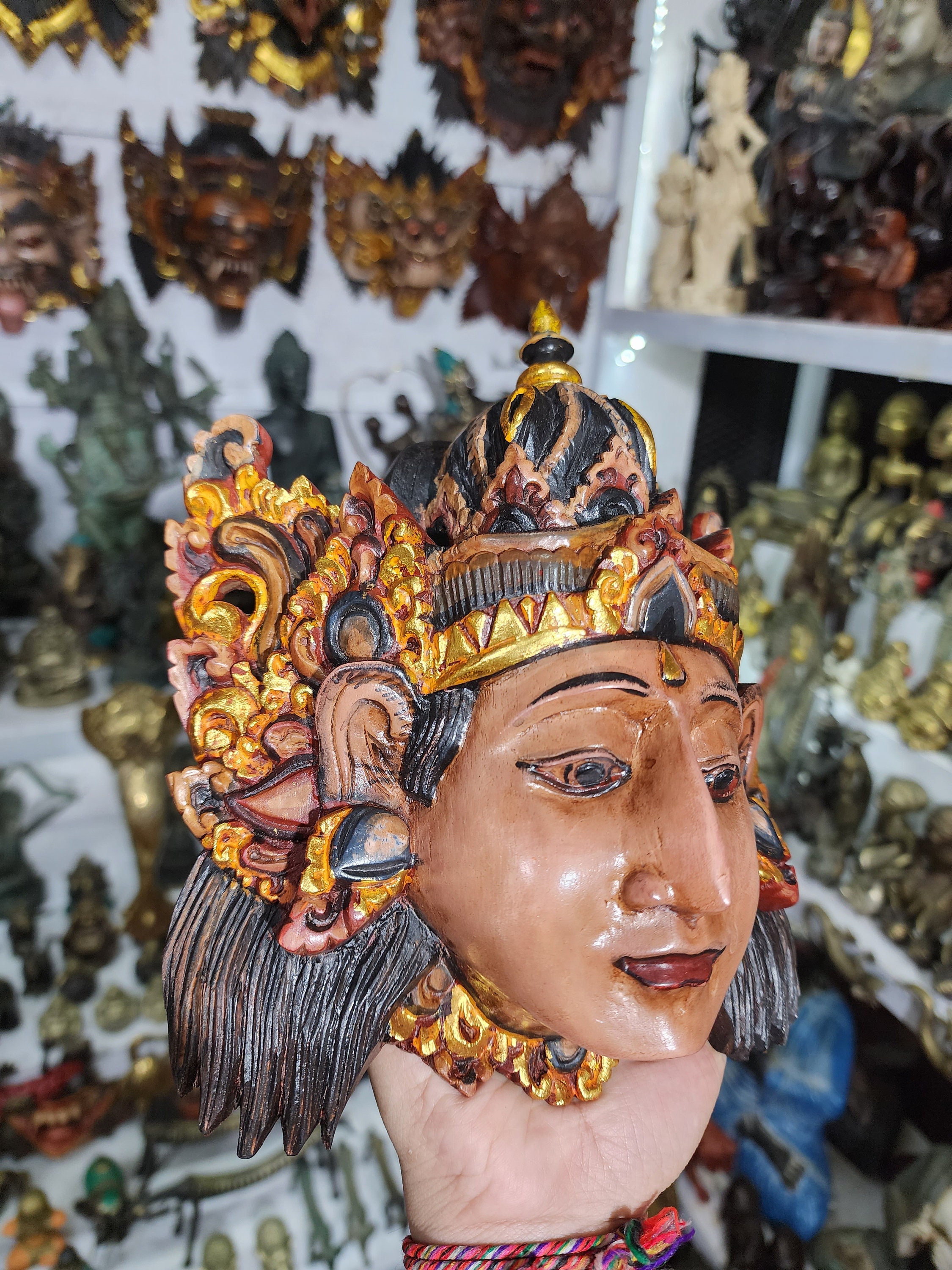 Rama Wooden Mask, Ramayana Story, Wedding Wooden Mask, Wooden Balinese ...