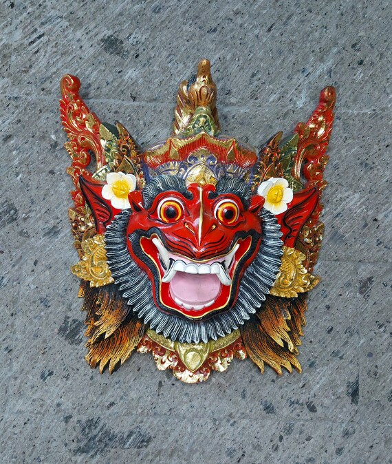 Wooden Sugriva Mask Red Monkey King Monkey Sugriva Mask | Etsy