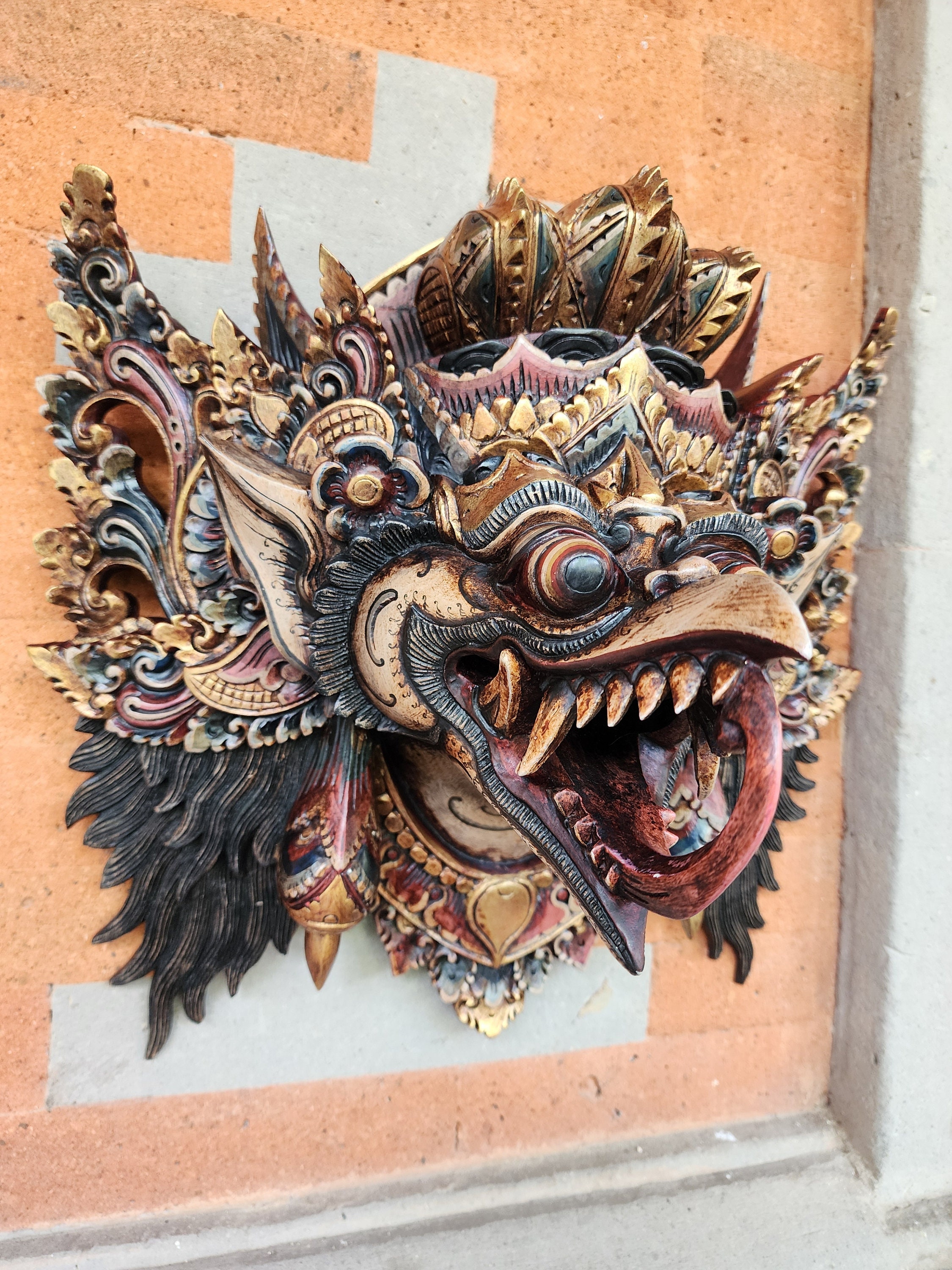 35cm Garuda Wooden Mask Garuda Bali Mask Mythology Exclusive Vintage ...