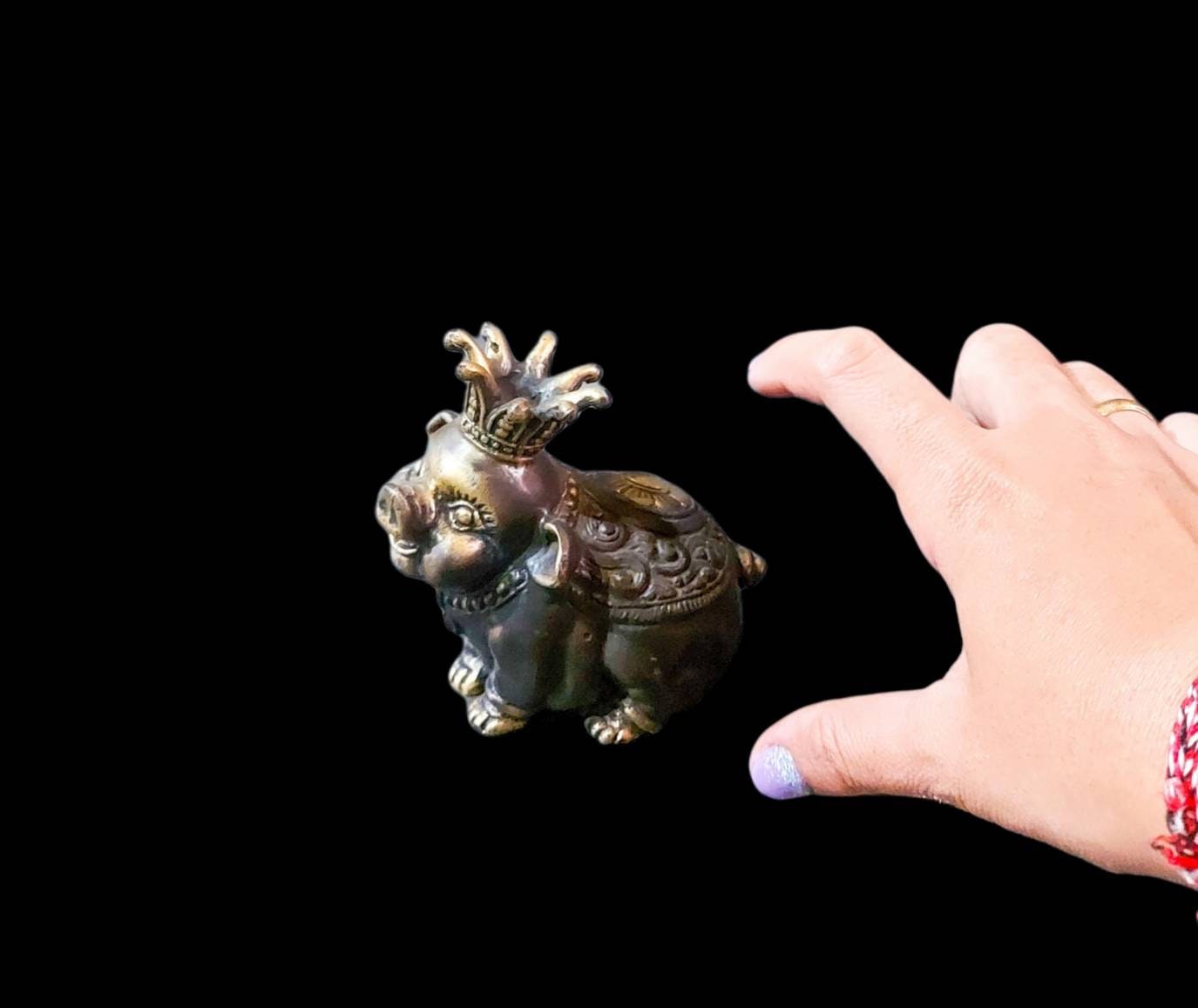 Miniature Crowned Pig Pig 4, Animal Figurine , Home Decoration, Gift ...