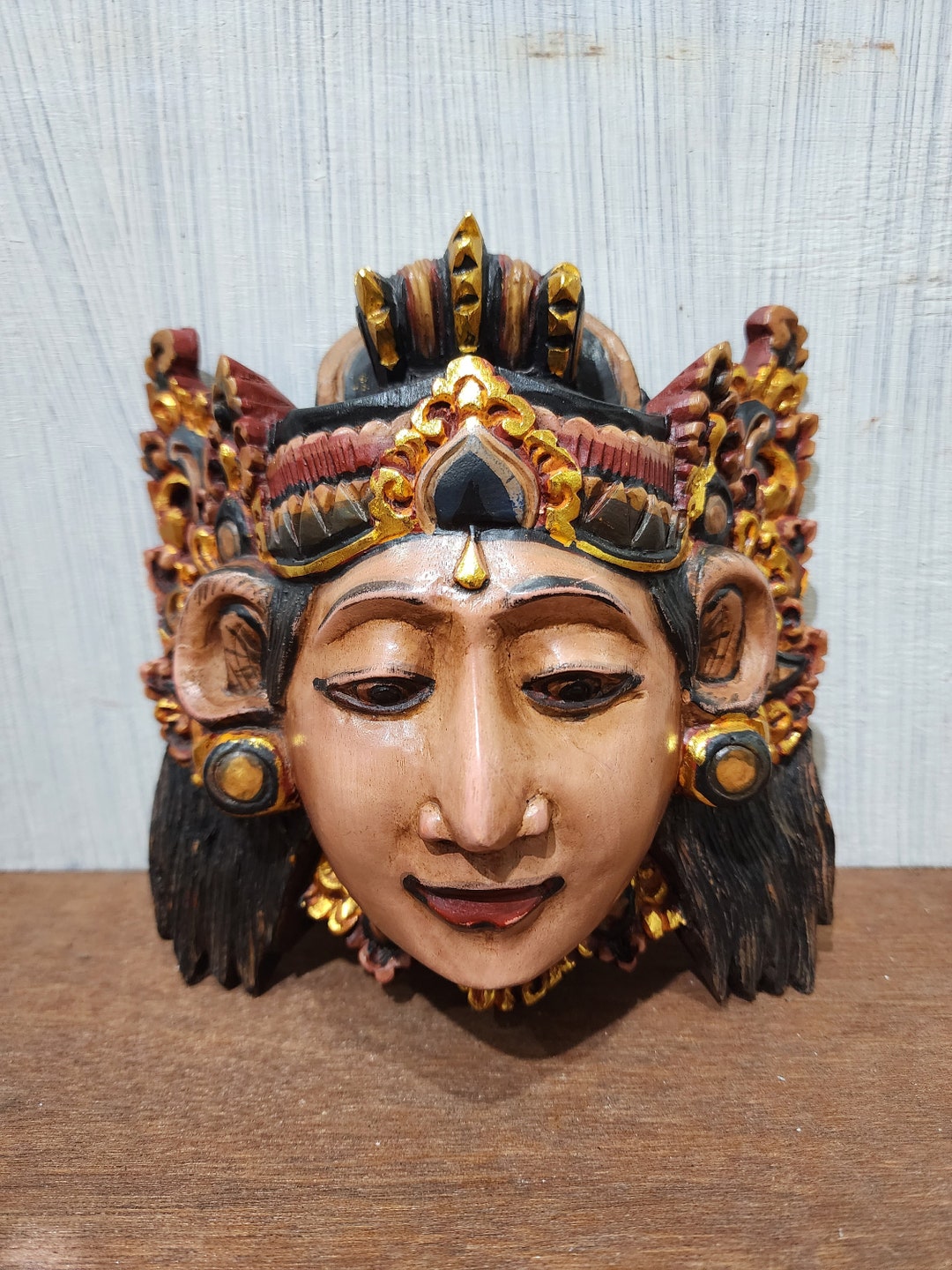 Sita Wooden Mask, Ramayana Story, Wedding Wooden Mask, Wooden Balinese ...