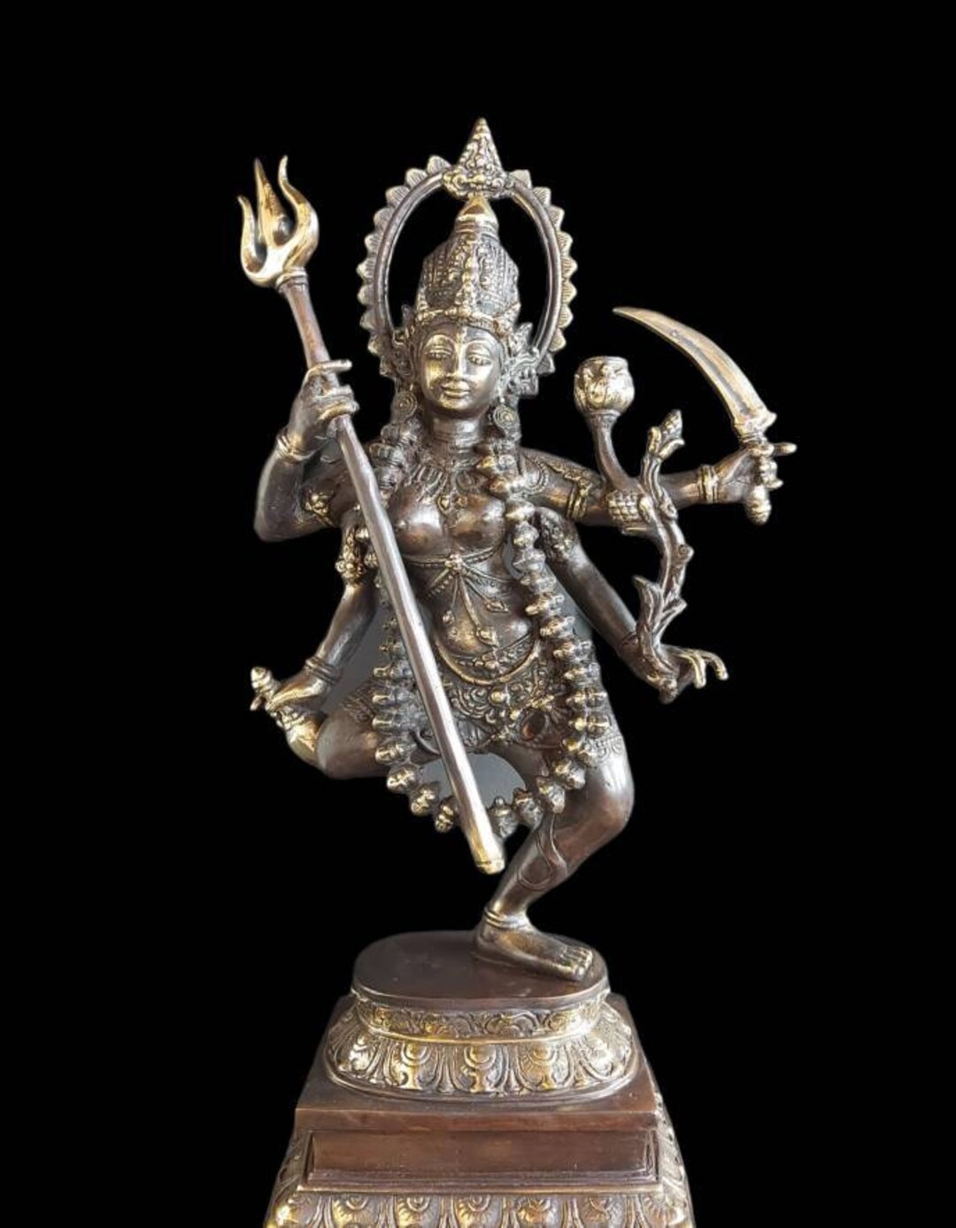 Mahakali Hindu God Figurine, Mahakali Sculpture 16.9" , Hindu Goddess ...