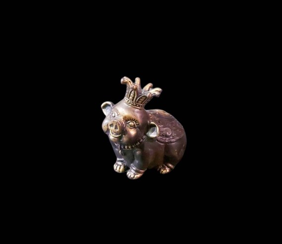 Miniature Crowned Pig Pig 4 Animal Figurine Home | Etsy