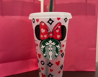 Minnie Mouse Cup With Straw | Etsy UK