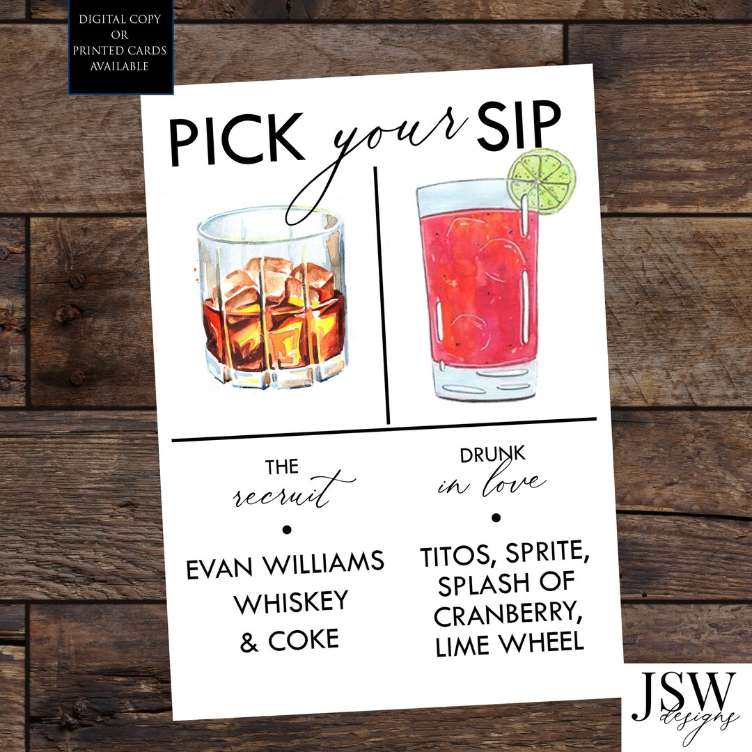 Custom Cocktail Drink Sign - Wedding Cocktail Sign - Bar Drink Sign - Etsy