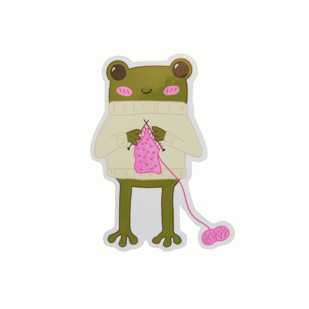 Tod the Frog Sticker Vinyl, Water Resistant Sticker, Cute Frog Sticker ...