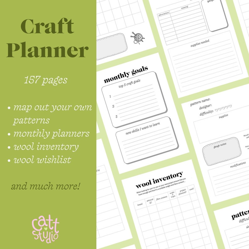 Craft Planner Craft Journal Cute Knitting and Crochet - Etsy