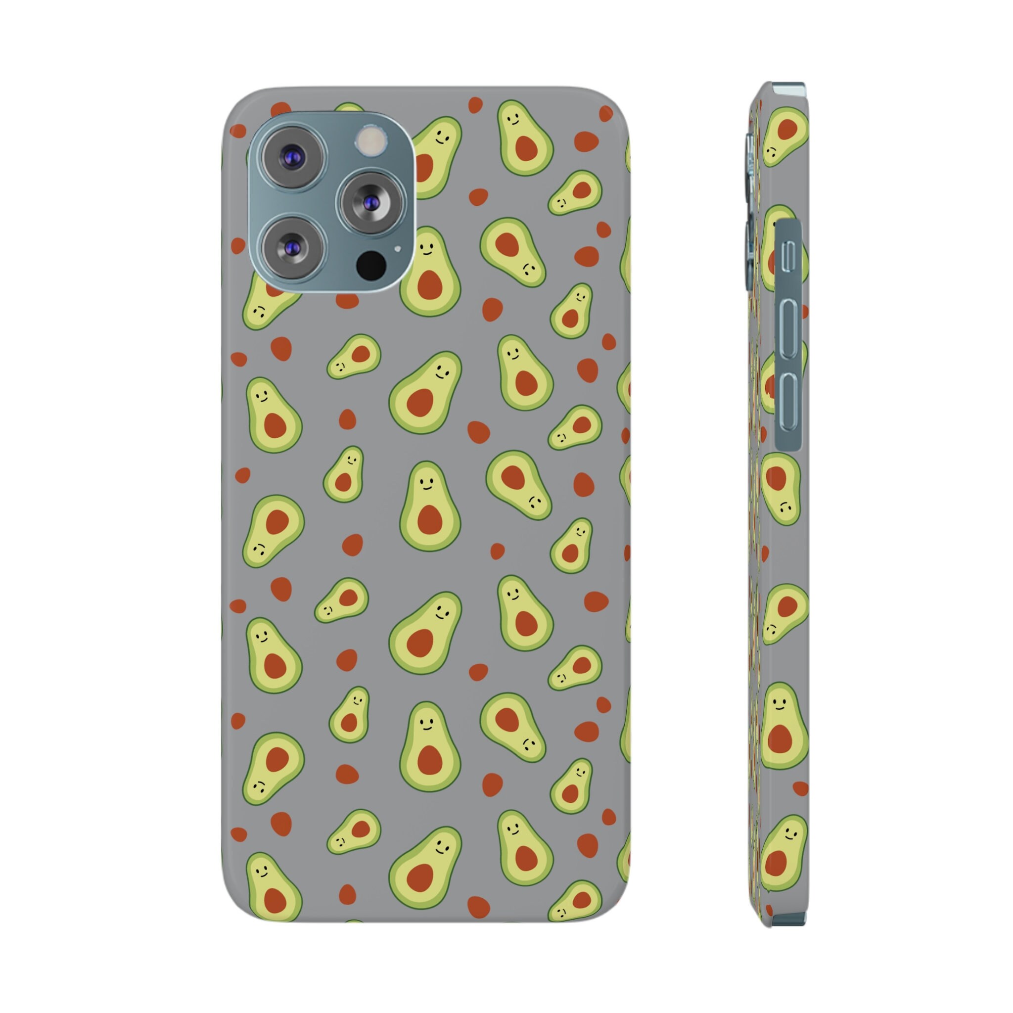 Avocado Fun Pattern With Grey Background Slim Phone Cases - Etsy