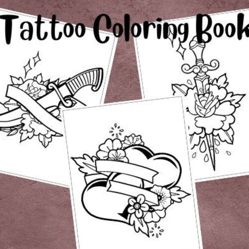 Tattoo Art Coloring Book Digital Instant Download - Etsy