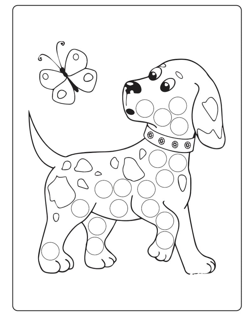 Puppy Dog Dot Marker Coloring Pages - Etsy Canada