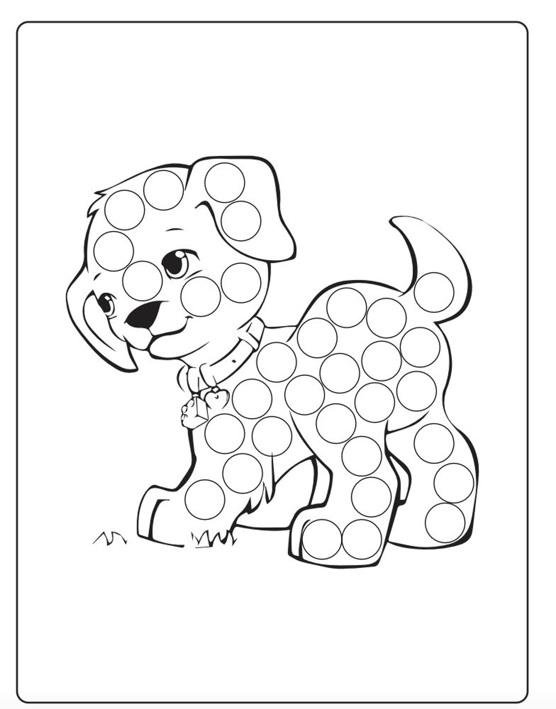 Puppy Dog Dot Marker Coloring Pages - Etsy