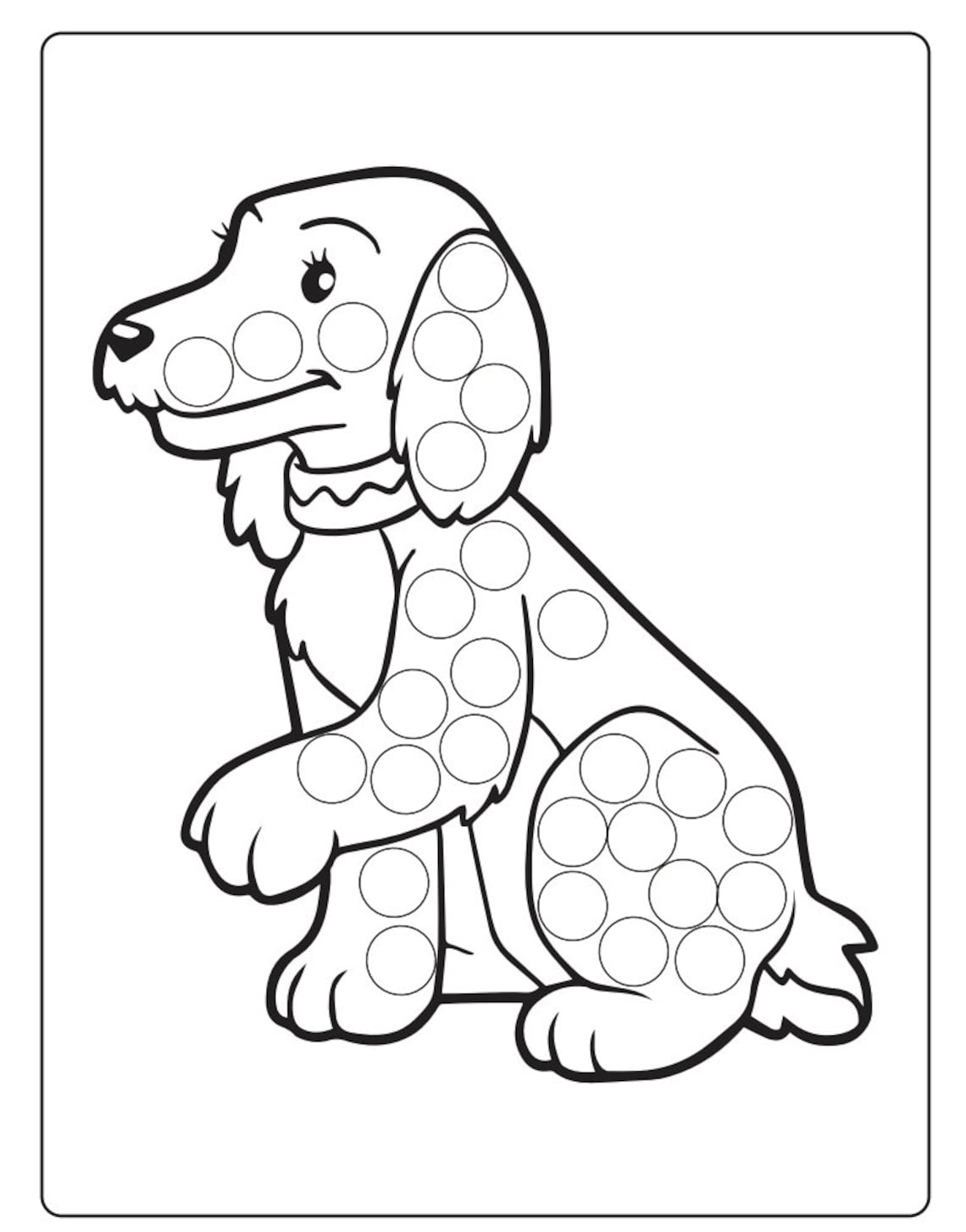 Puppy Dog Dot Marker Coloring Pages - Etsy Hong Kong