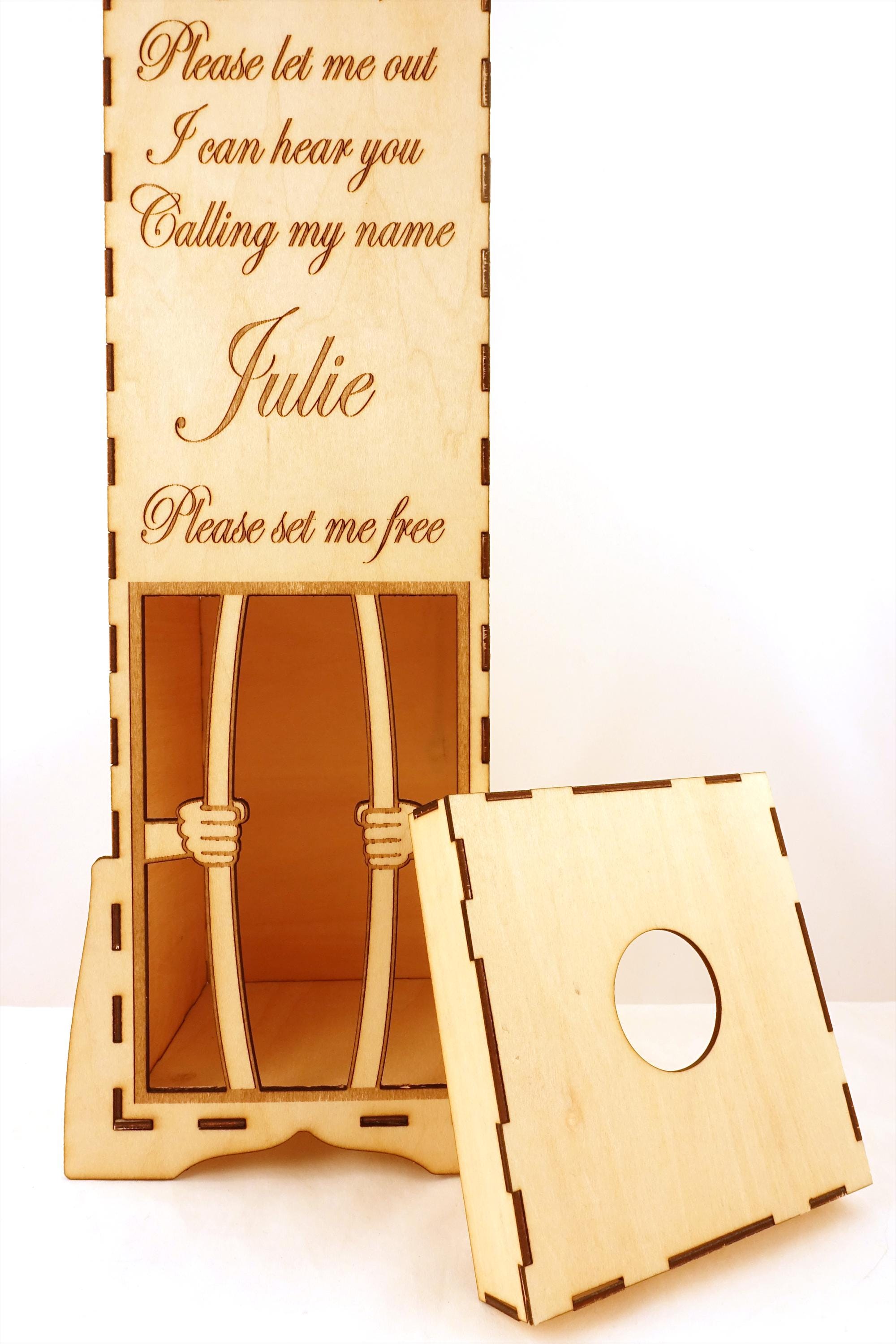 Personalised Wooden Jail Gift Box - Customised Wooden Memory Box ...