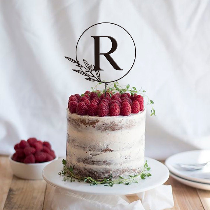 Rustic Wreath Monogram Cake Topper / Cake Toppers for Wedding - Etsy