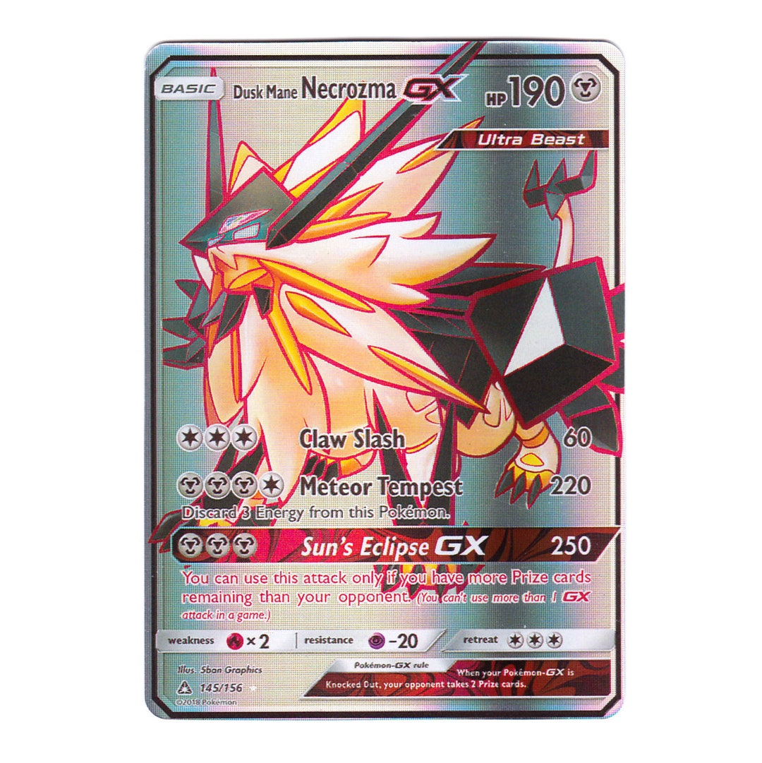 Dusk Mane Necrozma GX (full Art) Holo SM Ultra Prism 145/156 (custom ...