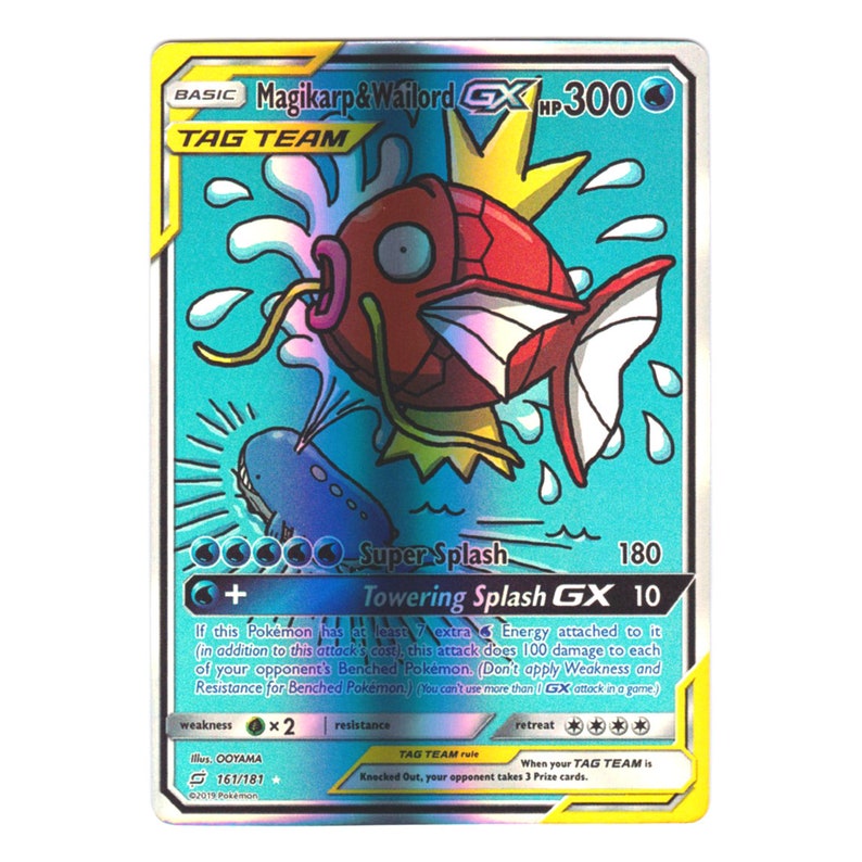 Magikarp & Wailord GX (alternate Full Art) Holo SM Team up 161/181 ...