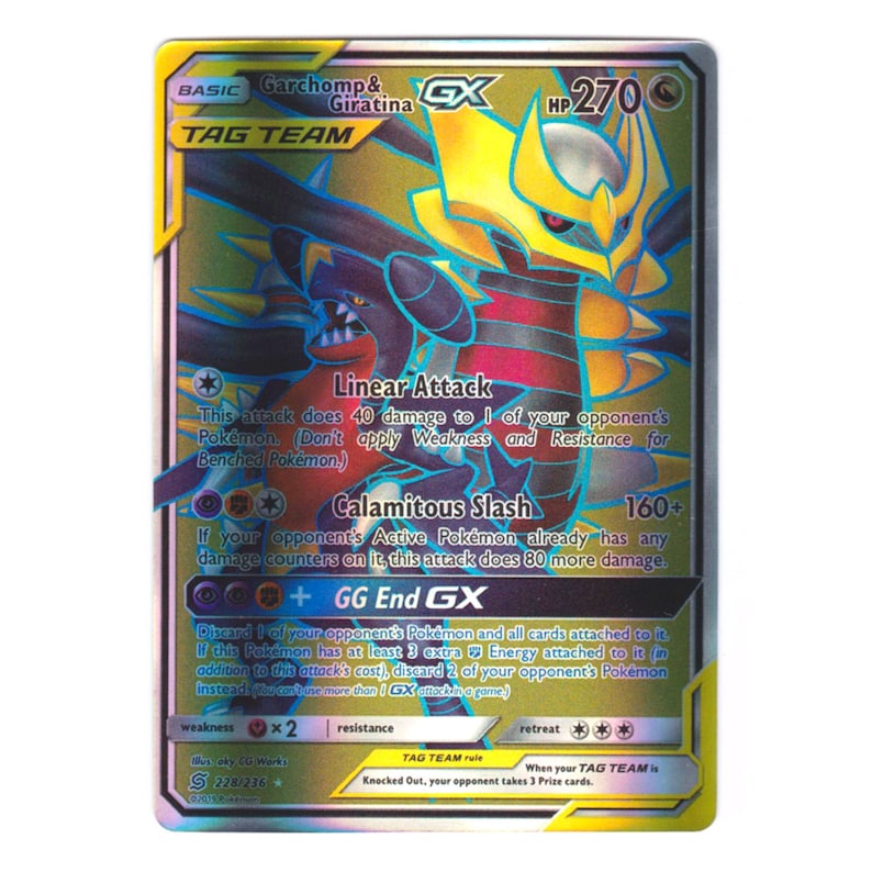 Garchomp & Giratina GX (full Art) Holo SM Unified Minds 228/236 (custom ...