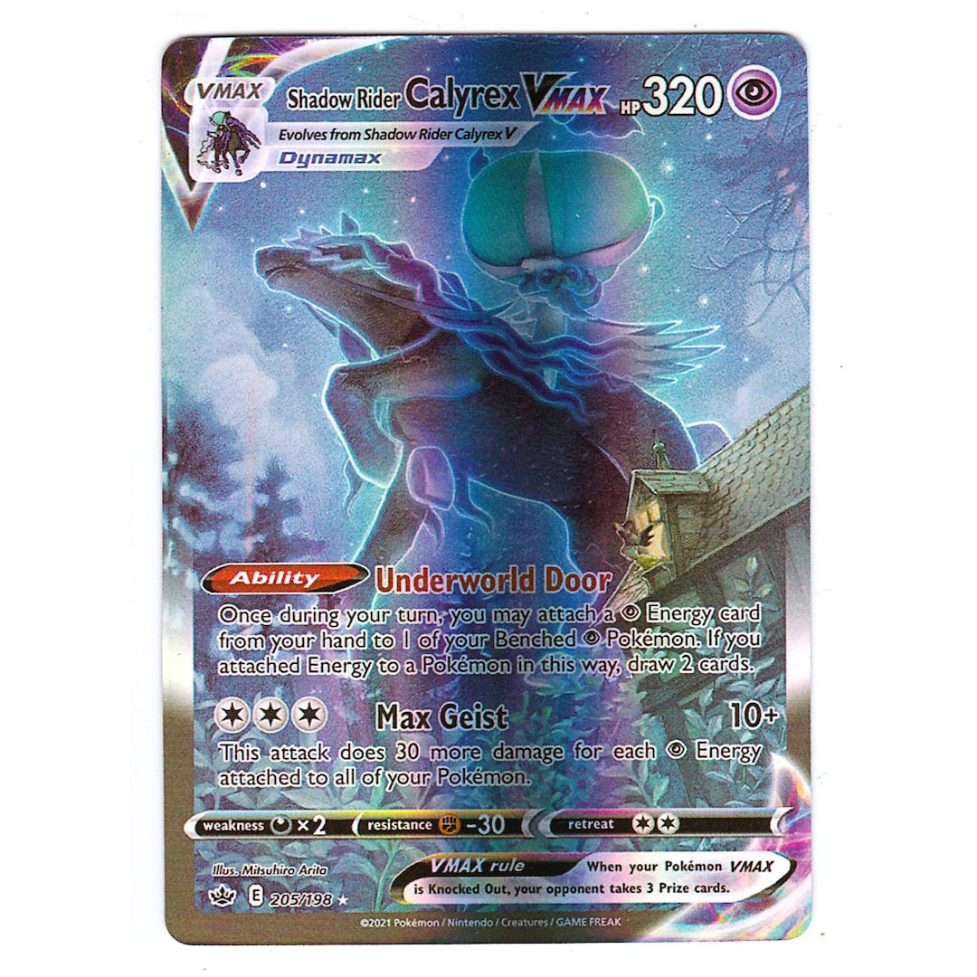 Shadow Rider Calyrex VMAX (alternate Art) Holo Chilling Reign 205/198 ...