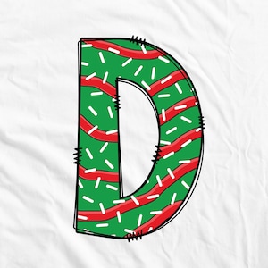 Christmas Tree Cake Alphabet: Holiday Lettering PNG Set (digital ...