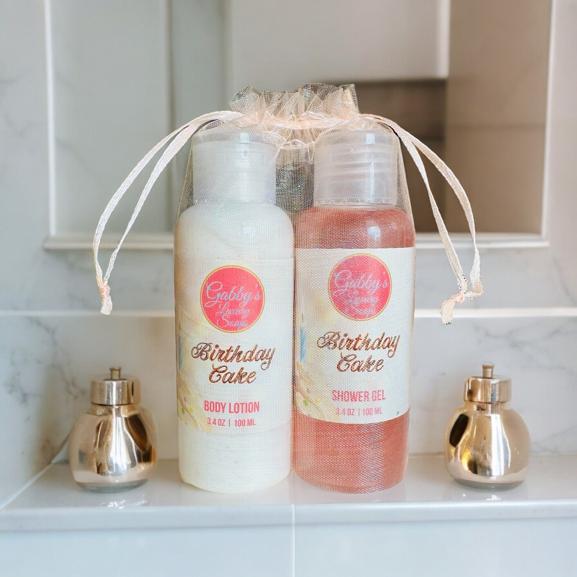 Birthday Cake Plant Based Shower Gel and Body Lotion Travel Set - Etsy