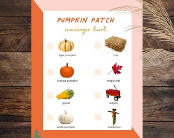 Printable Pumpkin Patch Scavenger Hunt Sheet - Pumpkin Patch Checklist ...