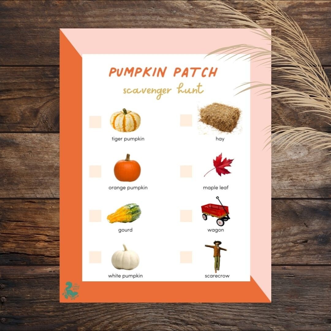 Printable Pumpkin Patch Fall Scavenger Hunt - Etsy