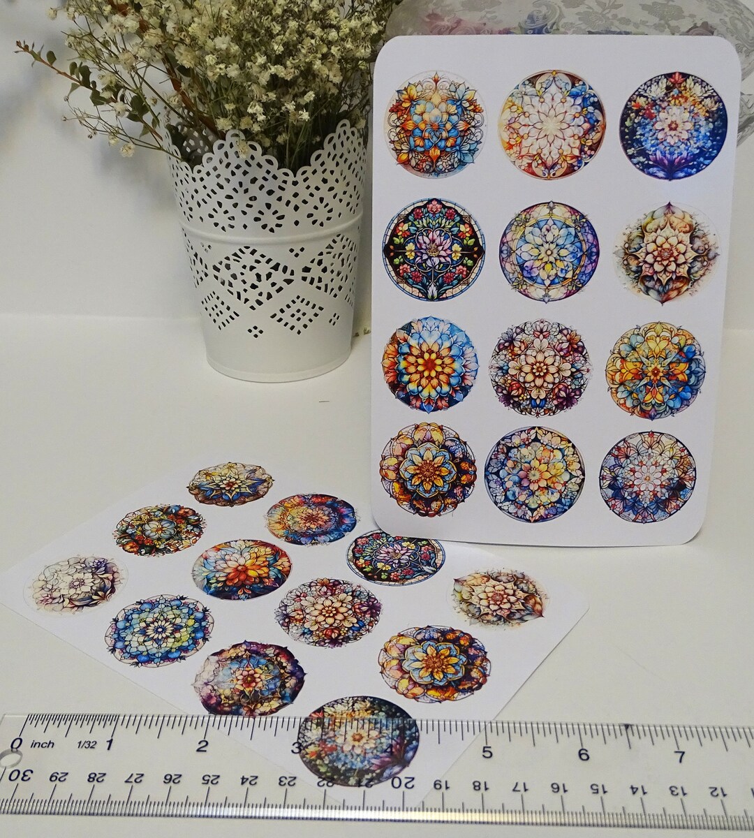 Stained Glass Mandala Stickers/ Stained Glass/mandala - Etsy