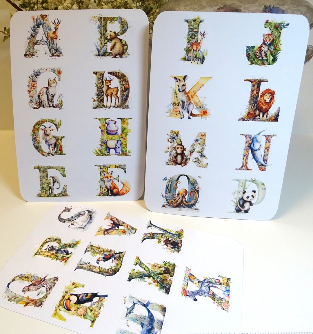 Alphabet Stickers /colorful/ Alphabet Animals - Etsy