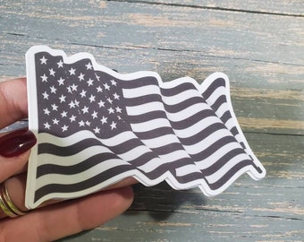 Black American Flag Sticker | Etsy