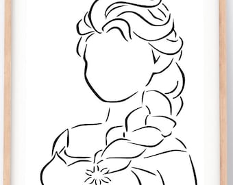 Frozen Elsa Outline | Etsy UK