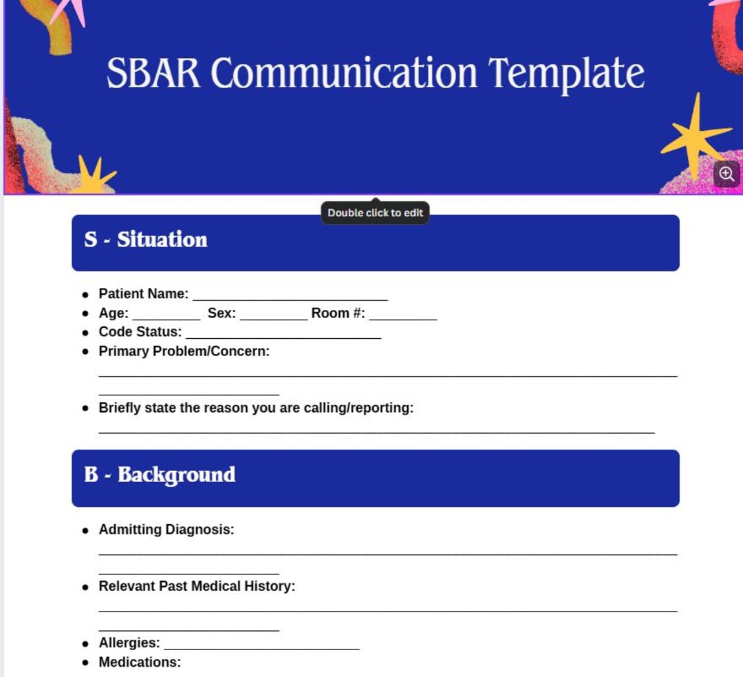SBAR Communication Template – Nursing Handoff Sheet (digital PDF) - Etsy