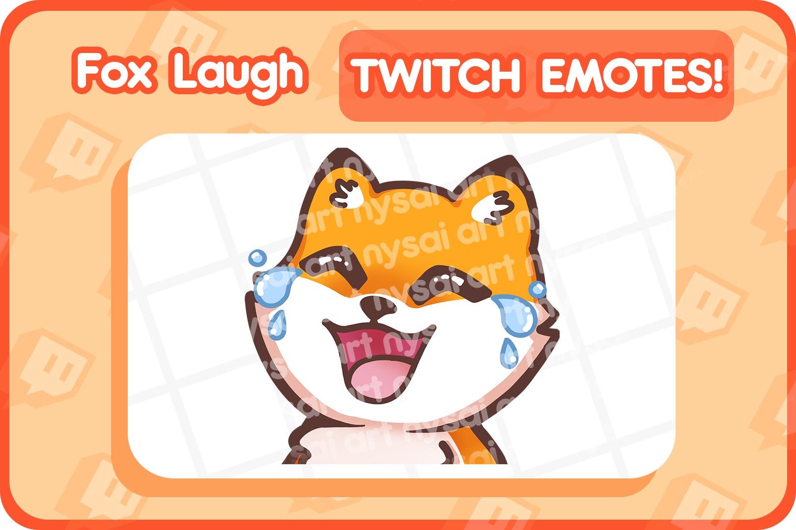 Twitch Emote / Cute Laughing/happy Fox Emote / Kawaii Fox, Meme Emote ...