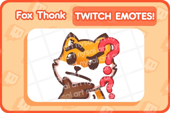 Twitch Emote / Cute Thonk/think Fox Emote / Kawaii Fox Meme | Etsy