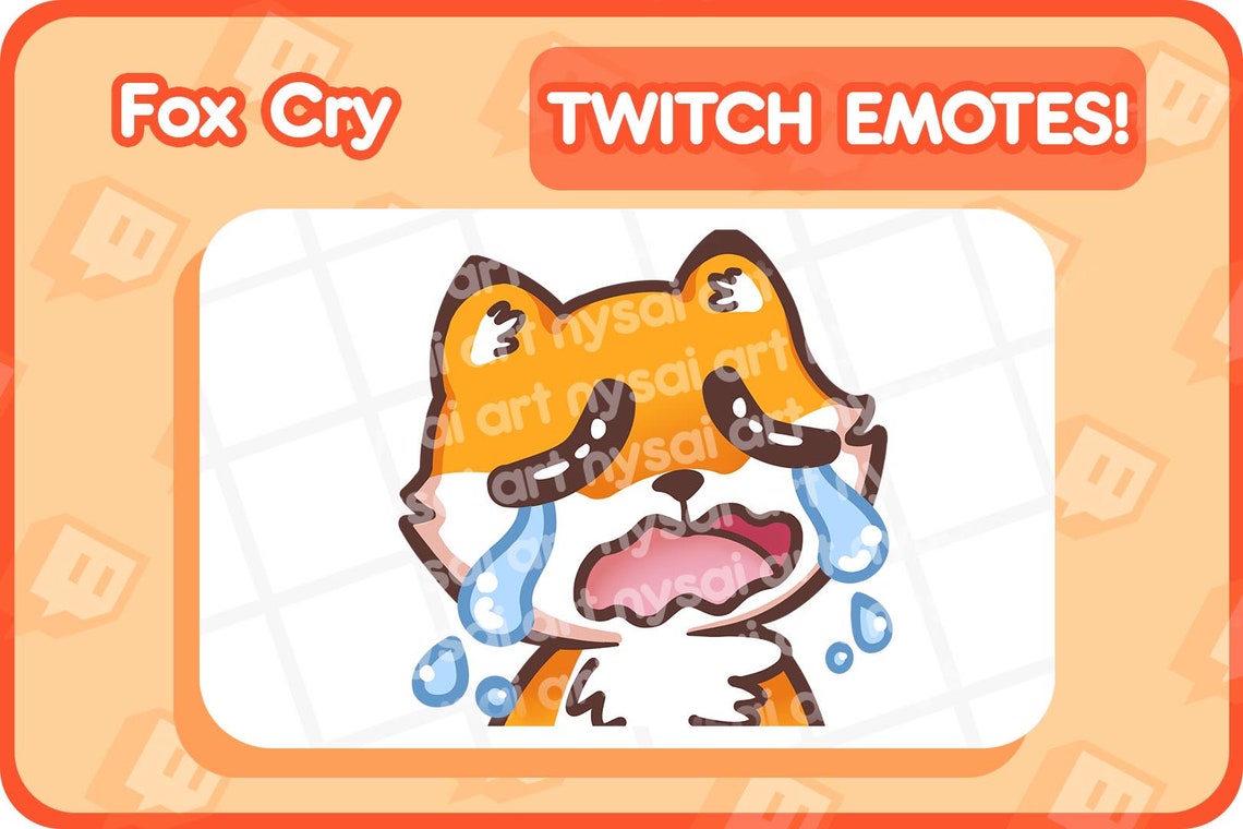 Twitch Emote / Cute Crying/sad Fox Emote / Kawaii Fox Meme - Etsy Finland