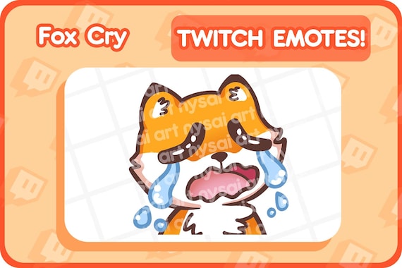 Twitch Emote / Cute Crying/sad Fox Emote / Kawaii Fox Meme - Etsy