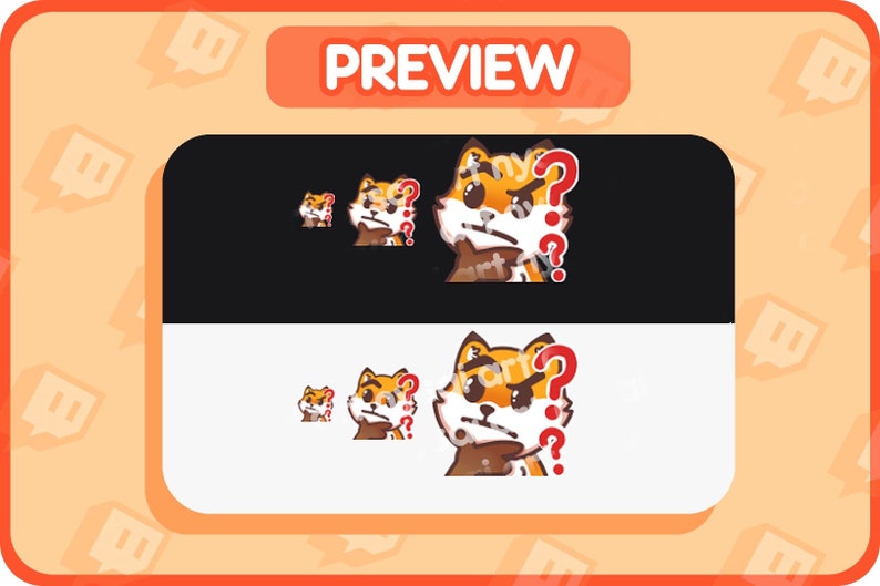 Twitch Emote / Cute Thonk/think Fox Emote / Kawaii Fox, Meme Emote ...