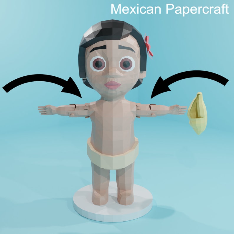 Baby Moana Template Papercraft. PDF/ STUDIO SVG/ Doll/ Papercraft/ Diy ...